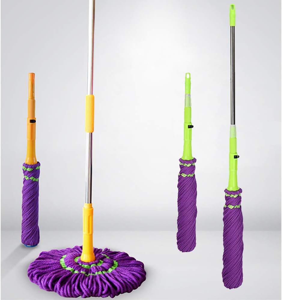 360 Degree Twist Floor Mop Hands Free Retractable Mop with Cotton Yarn Head for Household Cleaning